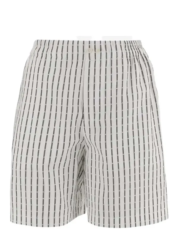 Jacquemus Jacquard Striped Cotton Bermuda Shorts - White