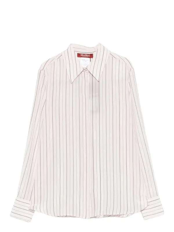 Max Mara Striped Silk Shirt - Cream