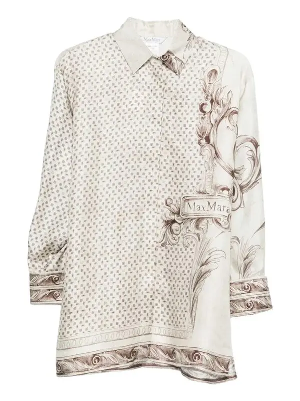 Max Mara Printed Silk Twill Shirt - Multicolor