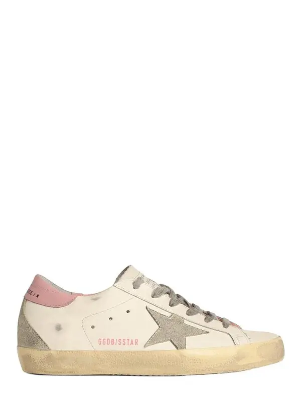 GOLDEN GOOSE Leather Superstar Sneakers With Suede Star Insert - White