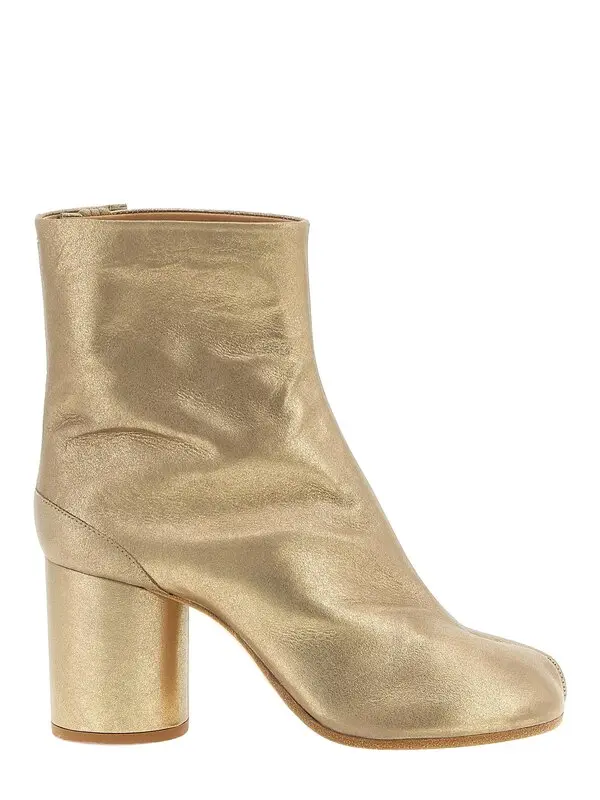 MAISON MARGIELA Tabi Ankle Boots In Metallic Leather - Gold