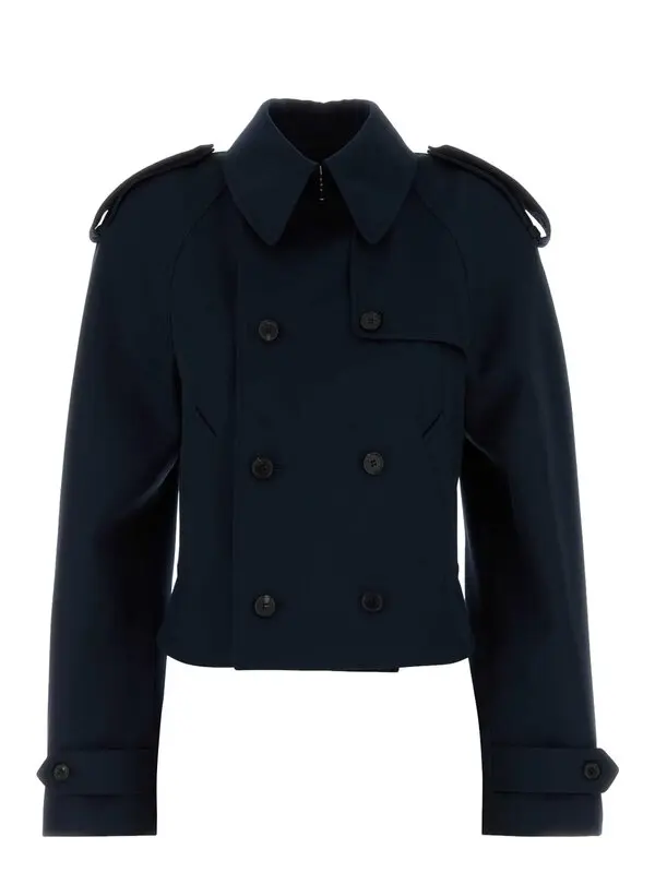 Alexander McQueen Midnight Wool Trench Coat - Blue