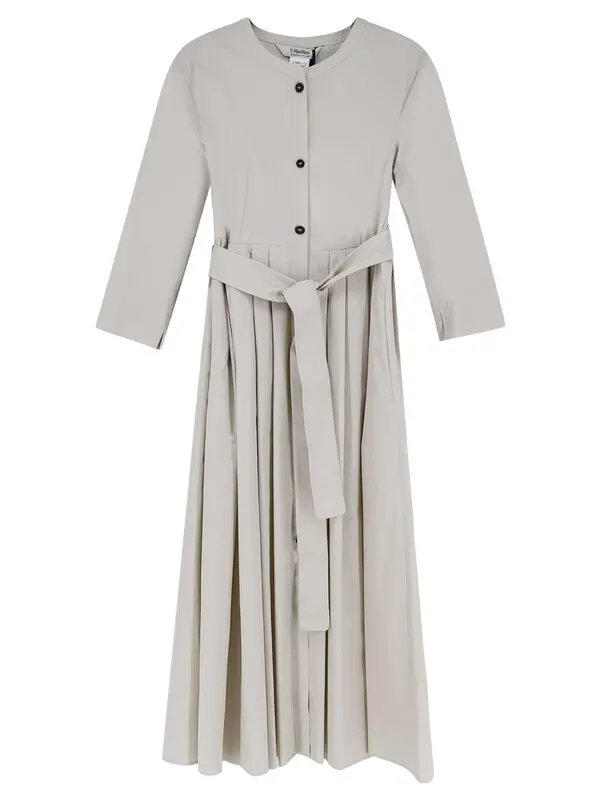 Max Mara Cotton Belted Dress - Multicolor