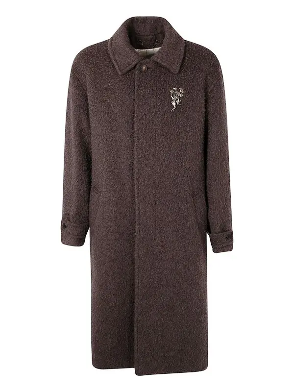 GOLDEN GOOSE Journey Man's Single Breast Car Coat - Brown