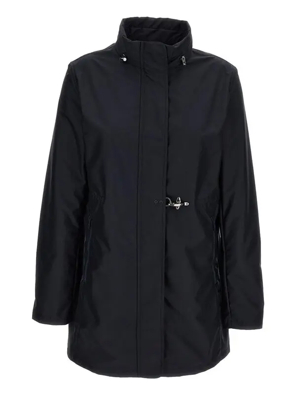 FAY Virginia Technical Poplin Overcoat - Multicolor