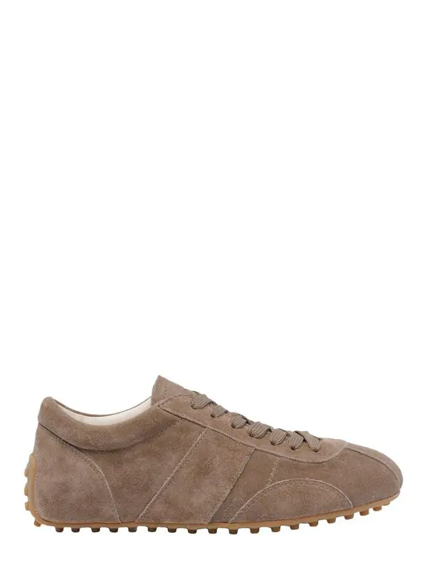 TOD'S Suede Leather Lace-up Sneakers With Gommini Detail - Multicolor