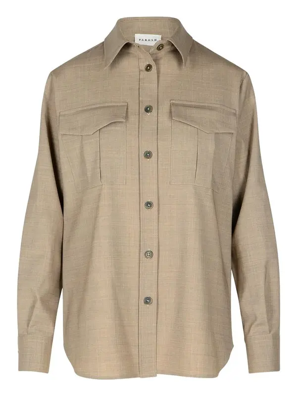 P.a.r.o.s.h Virgin Wool Blend Shirt - Gray