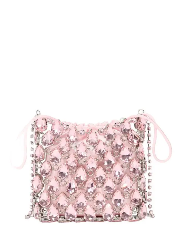 SELF-PORTRAIT Pink Crystal Chainmail Mini Bag - Multicolor