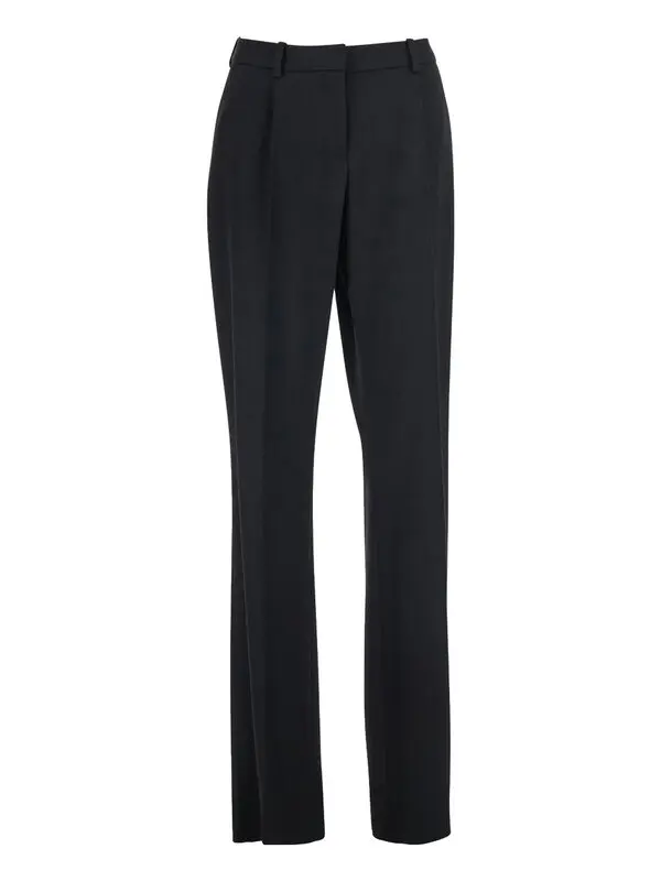 Balenciaga Black Wool Straight-leg Pleated Pants - Multicolor