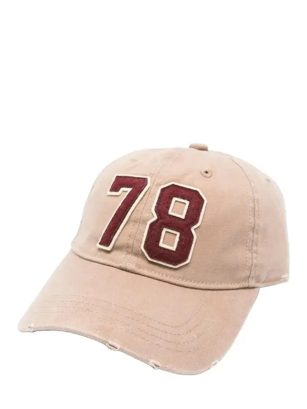 GOLDEN GOOSE Journey Baseball Cap Washed Canvas "78" Patch - Multicolor