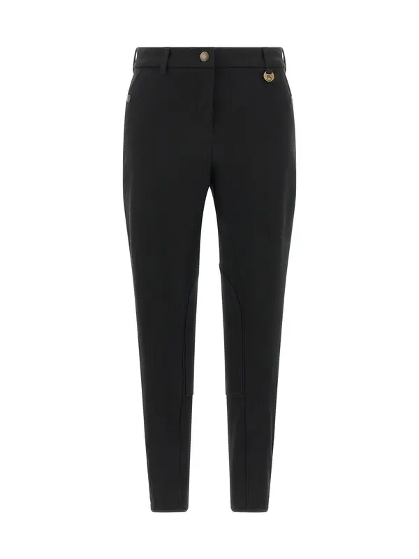Burberry Anne Stretch Cotton Trousers - Black