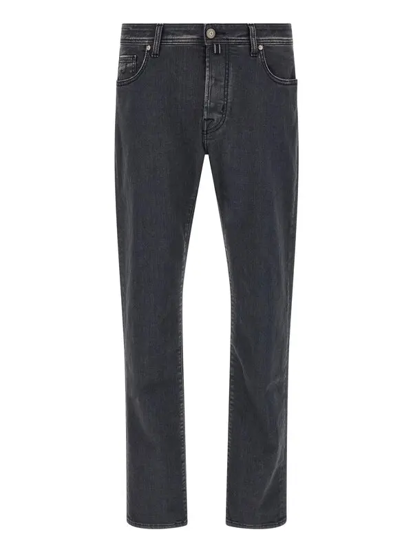 Jacob Cohen Bard Stonewashed Straight Leg Jeans - Gray
