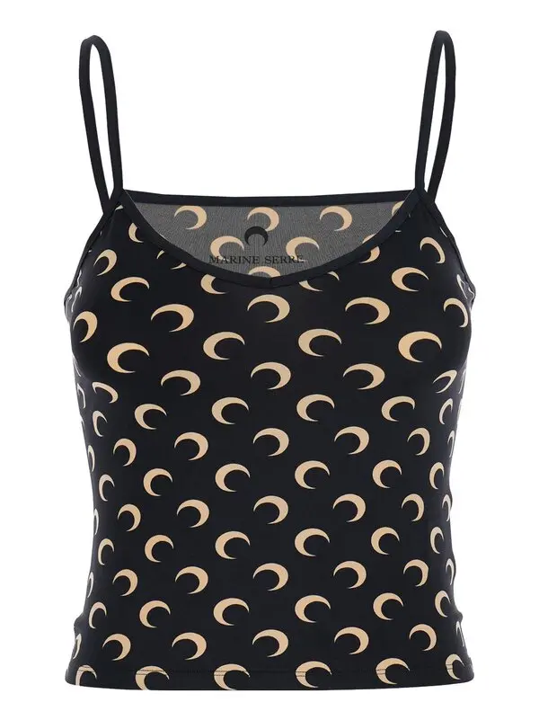 MARINE SERRE Moon Print Jersey Top - Multicolor