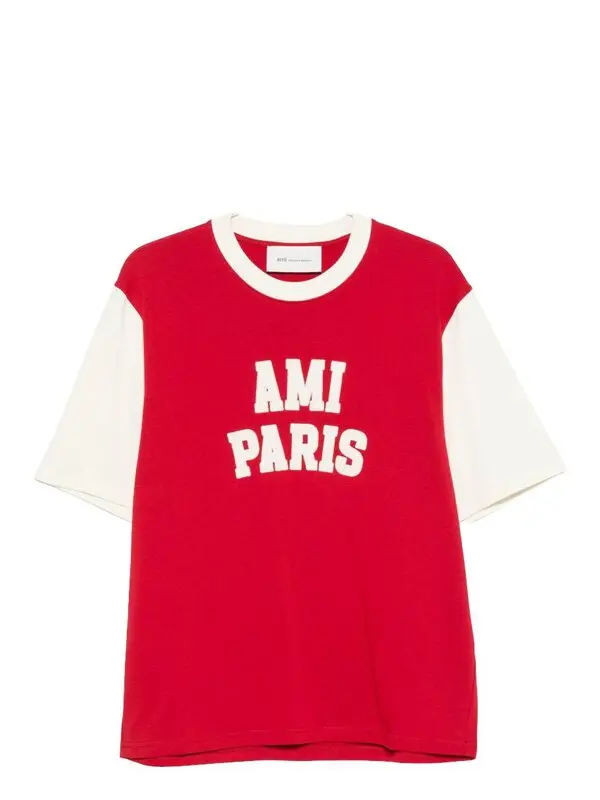 AMI Paris Logo Cotton T-shirt - Multicolor