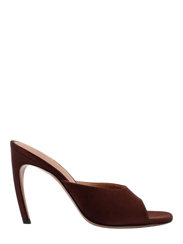 Attico Betta Satin Sandals - Brown