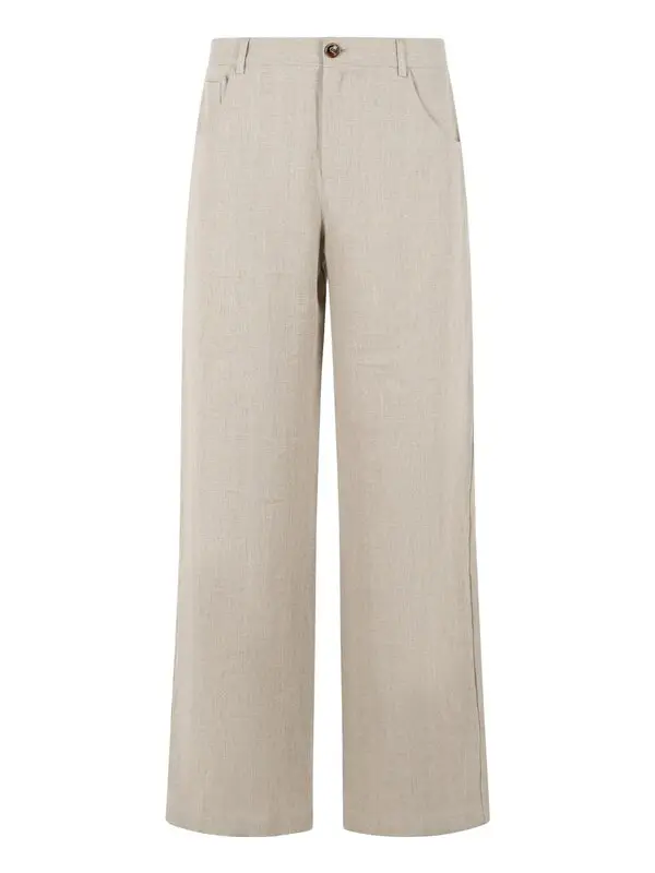 Séfr Arno Wide Leg Linen Pants - Cream