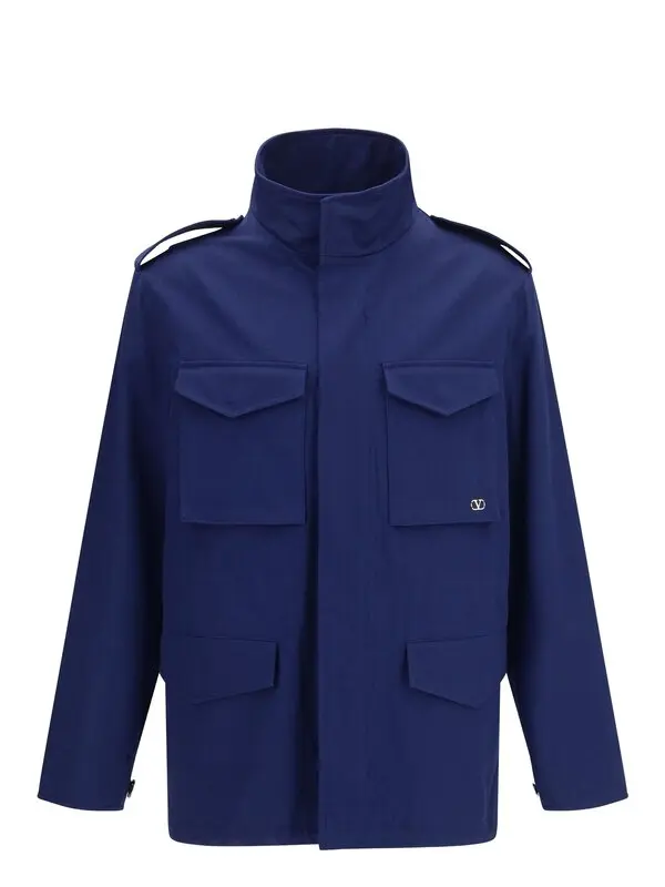 Valentino Garavani Vlogo Signature Caban Jacket - Blue