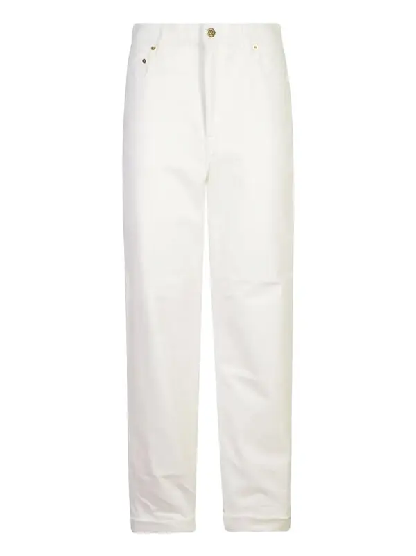 GOLDEN GOOSE High-waisted Cotton Trousers - Multicolor