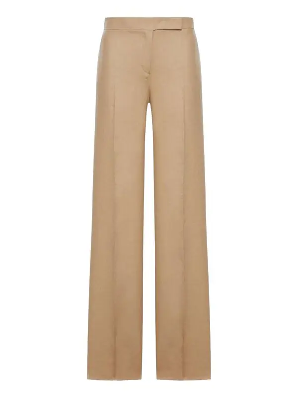 Max Mara Linen High-waisted Wide-leg Trousers - Multicolor