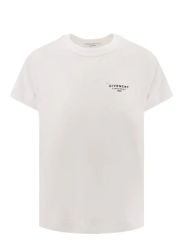 Givenchy Cotton Crewneck T-shirt With Logo Print - White