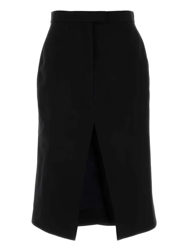 Alexander McQueen Stretch Wool Skirt - Black