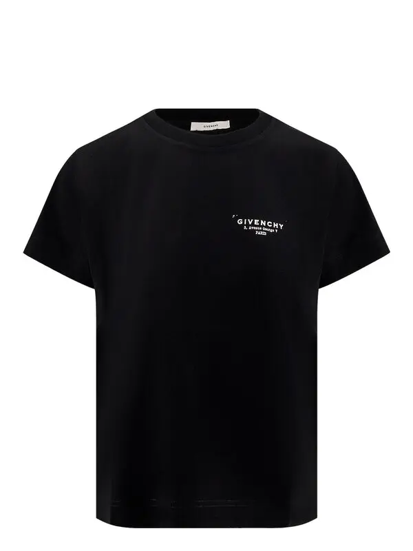 Givenchy Cotton T-shirt With Logo Print - Black