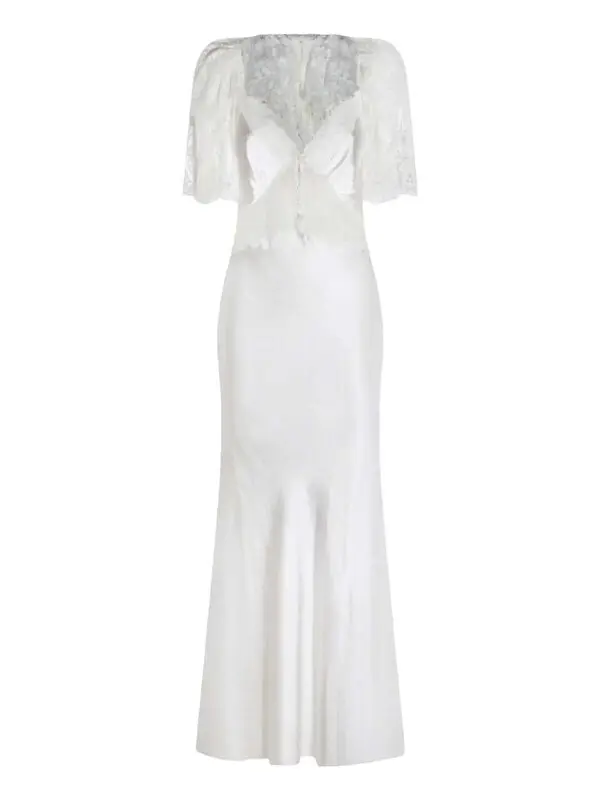 SELF-PORTRAIT Long Dress With Lace Details - White