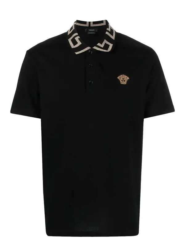 Versace Greca Polo Short Sleeve - Black