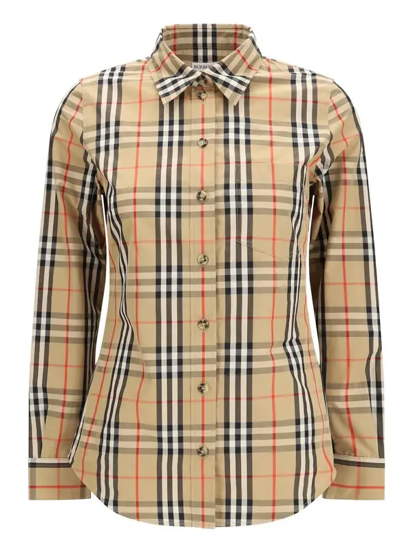 Burberry Stretch Cotton Check Shirt - Multicolor