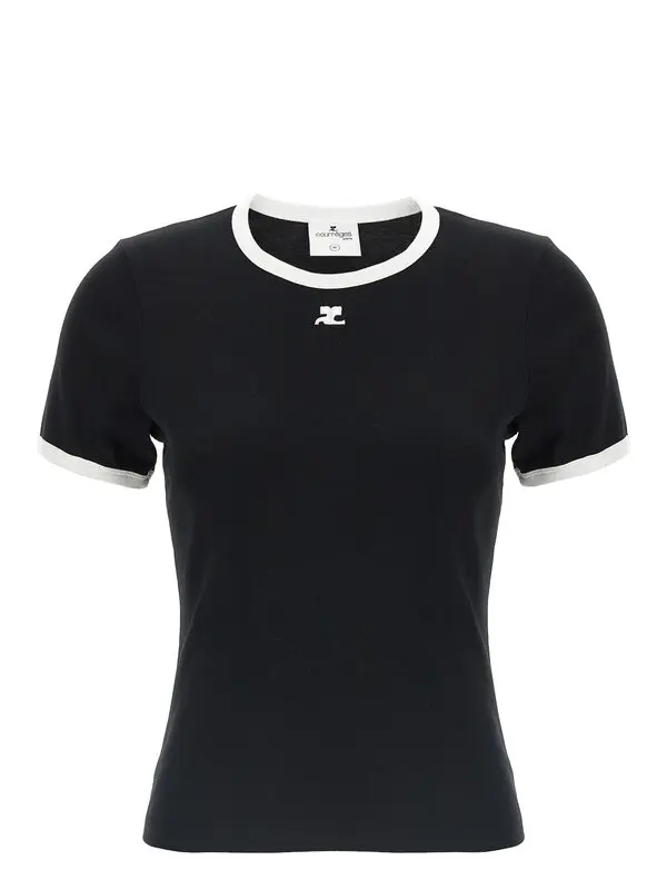 COURREGES Signature Contrast Trim T-shirt - Multicolor