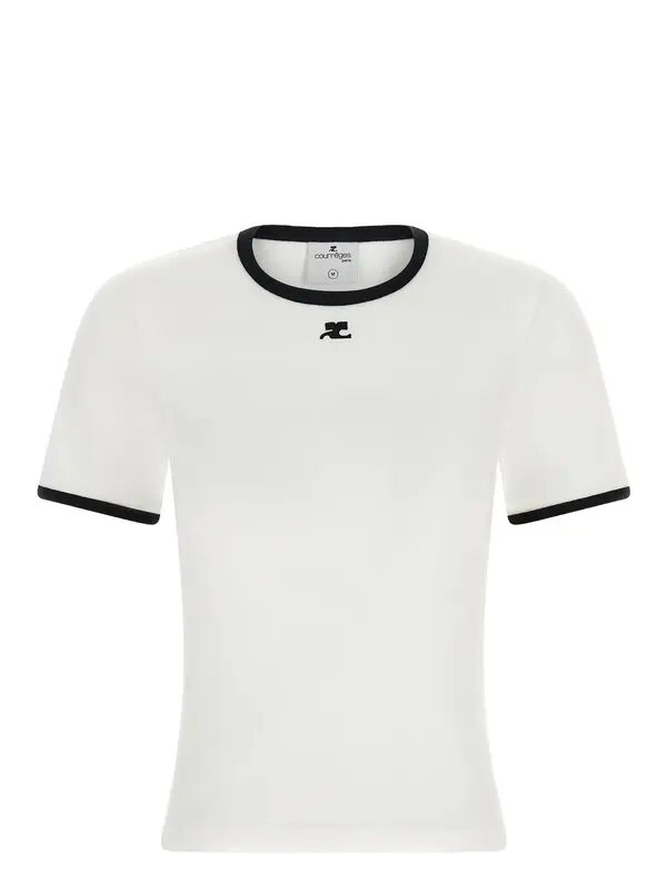 COURREGES Signature Contrast Trim T-shirt - Multicolor