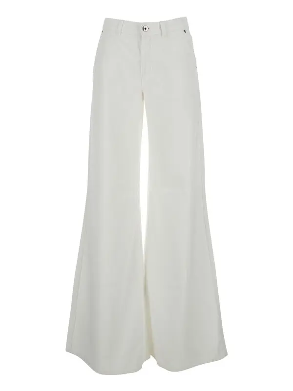 Blumarine White Five-pocket Flared Jeans - Multicolor