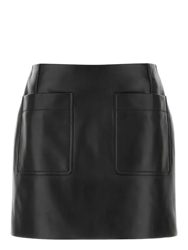 Bottega Veneta Lamb Leather Mini Skirt - Black
