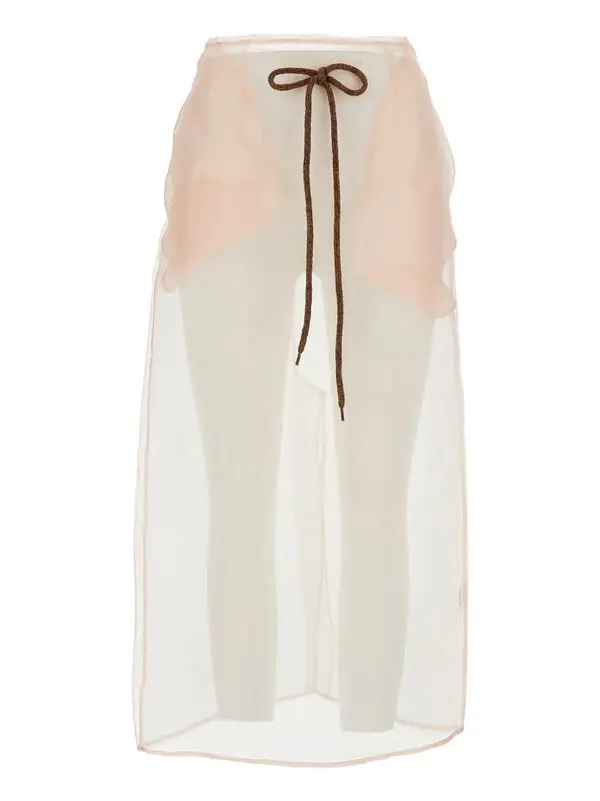 Simone Rocha Sheer Column Midi Skirt - Multicolor