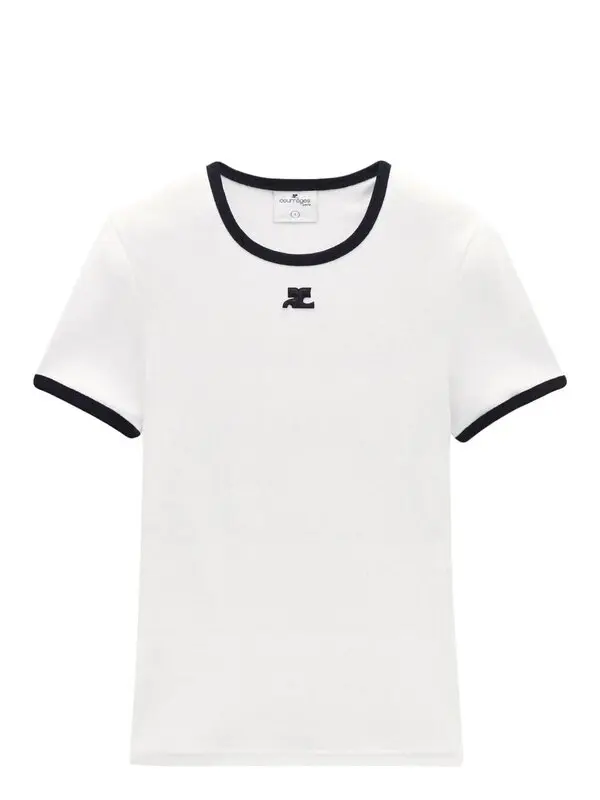 COURREGES Signature Contrast T-shirt - White