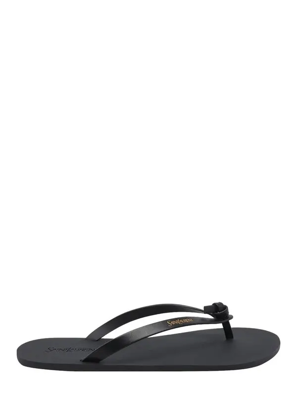Saint Laurent Logo Pool Flip Flops - Black