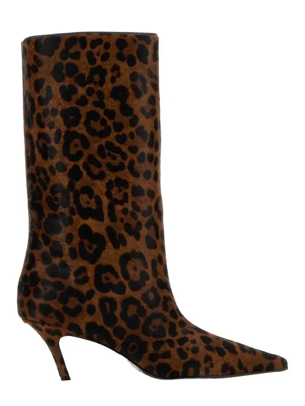 Amina Muaddi Printed Calf Hair Fiona Boots - Multicolor