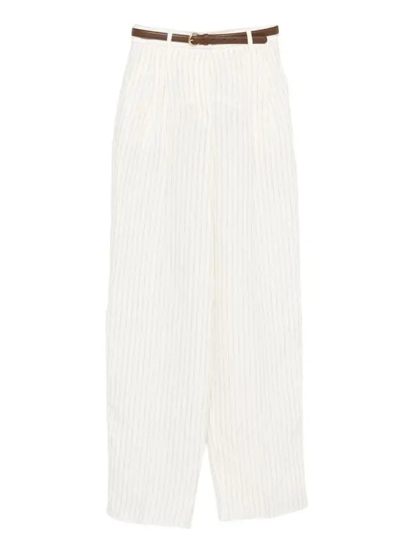 Max Mara Striped Linen Trousers - Multicolor