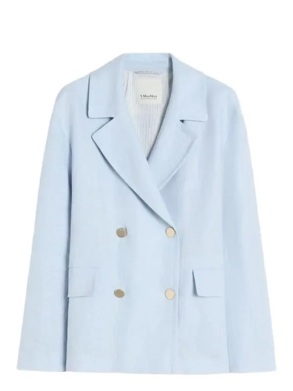 Max Mara Linen Double-breasted Jacket - Multicolor