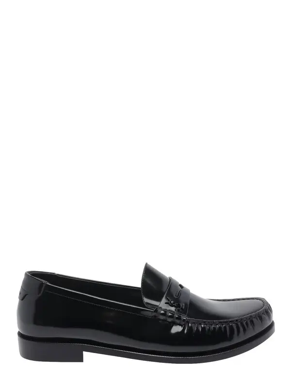 Saint Laurent Calf Leather Loafers - Black