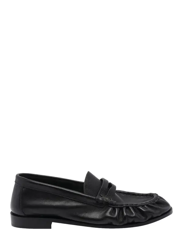 Saint Laurent Leather Loafers With Appliqu - Black