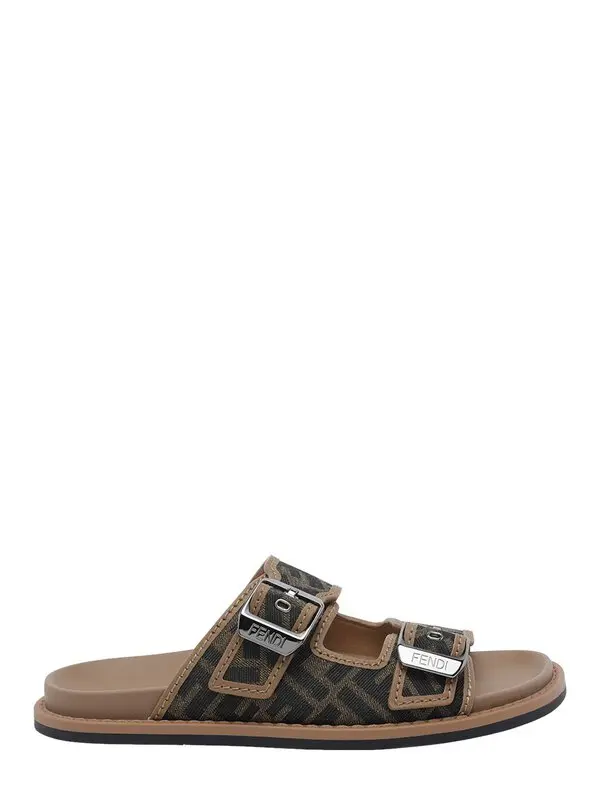 Fendi Ff Logo Sandals - Silver