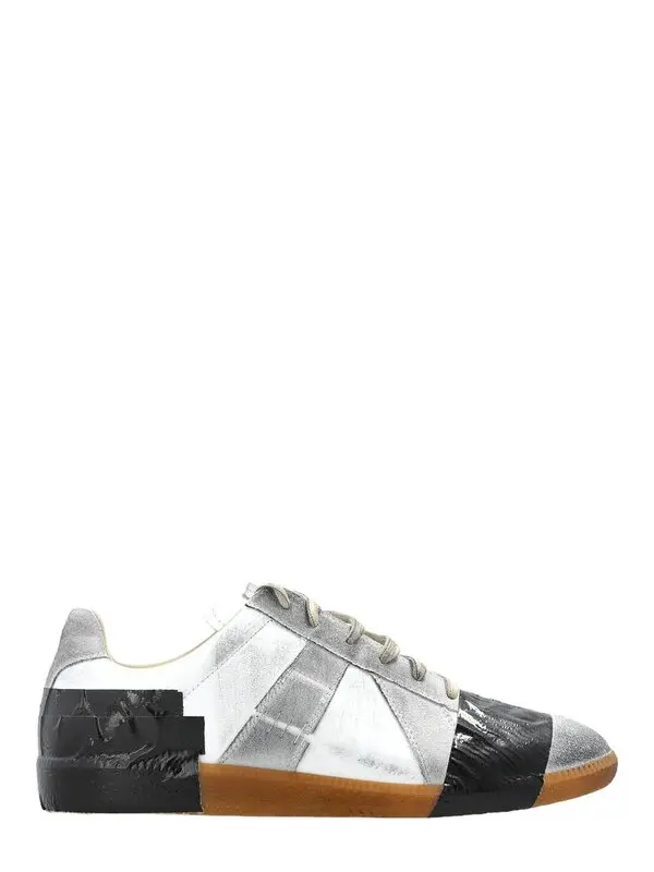 MAISON MARGIELA Low-top Paneled Leather Sneakers - White