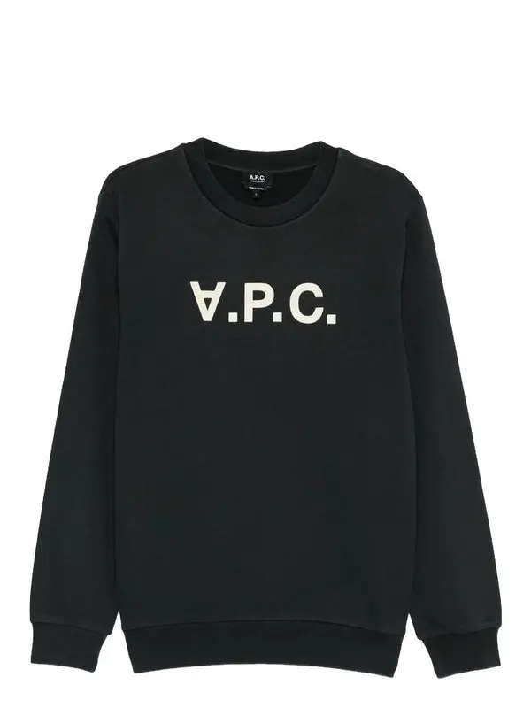 A.p.c. Cotton Crew Neck Sweatshirt - Black