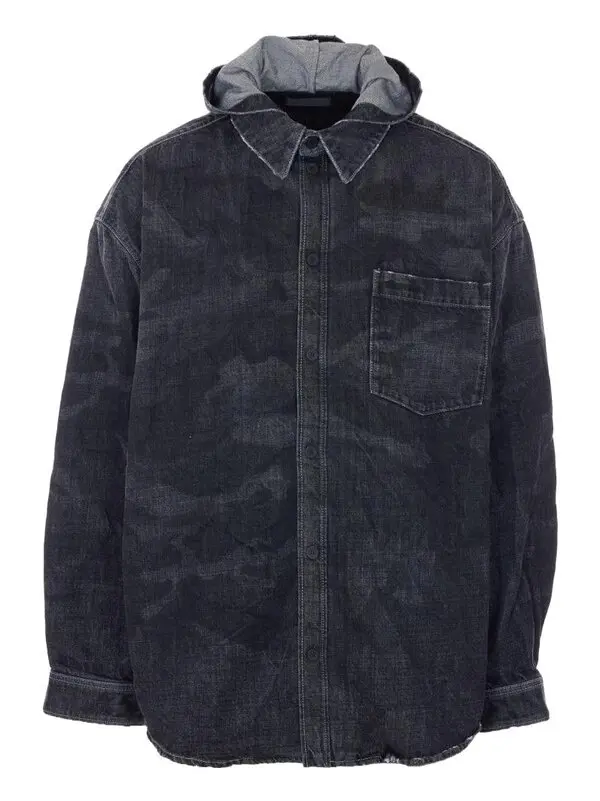 Balenciaga Denim Shirt Parka - Black