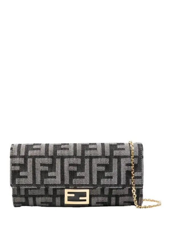 Fendi Ff Jacquard Satchel Bag - Blue
