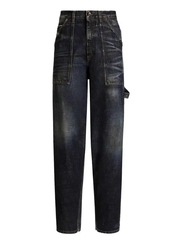 Dolce & Gabbana Jeans With Logo Plaque - Blue