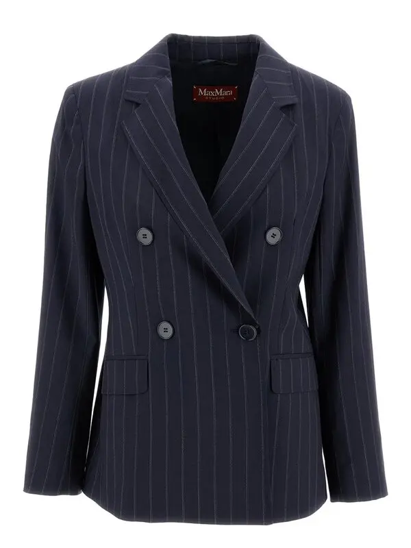 Max Mara Pinstripe Wool Blazer - Multicolor