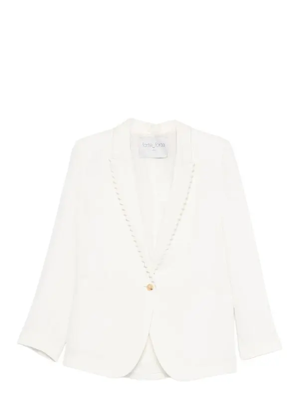 FORTE_FORTE Linen Single-breasted Jacket With Decorative Stitching - Multicolor