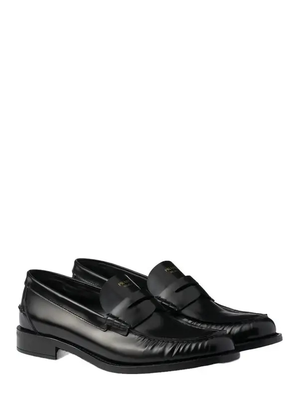 Prada Leather Loafers - Black